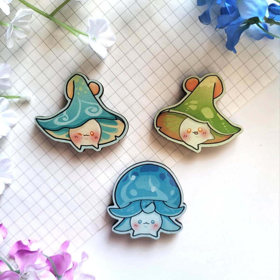 Genshin Impact Floating Fungus Wooden Magnets - Etsy
