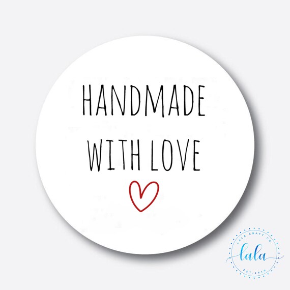 Handmade With Love Stickers Printable Labels Cute Stickers | Etsy