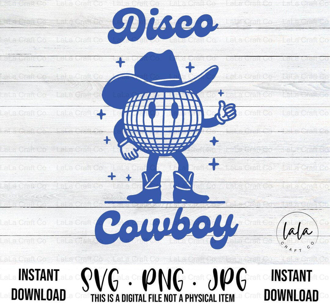 Disco Cowboy SVG PNG | Cowboy Disco Ball | Retro Cowboy | Western Disco ...