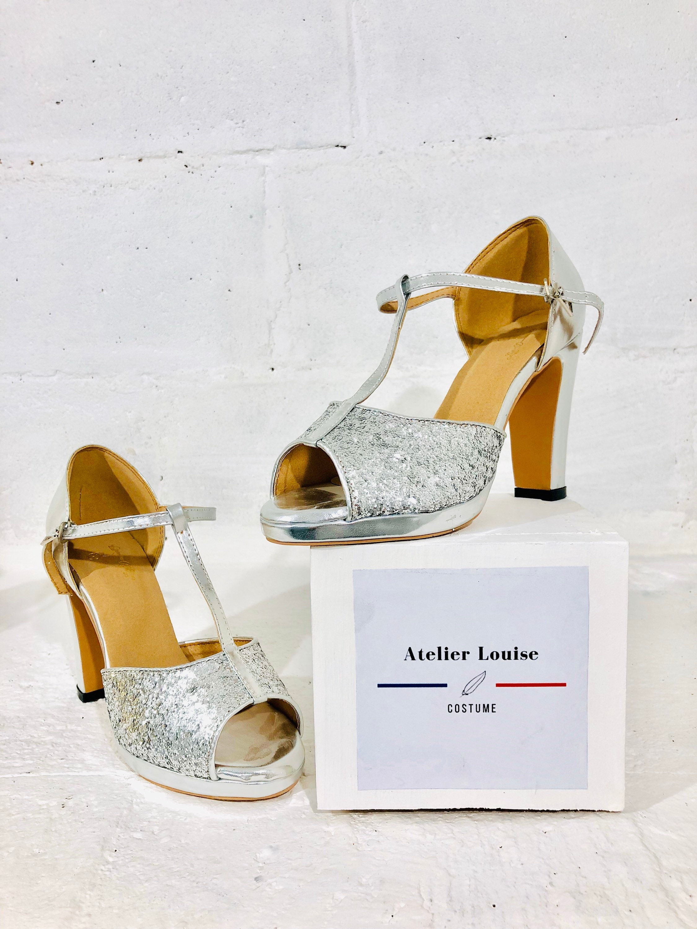 Samba Platform Shoes Silver Light Professional Show Silver Samba Shoes ...
