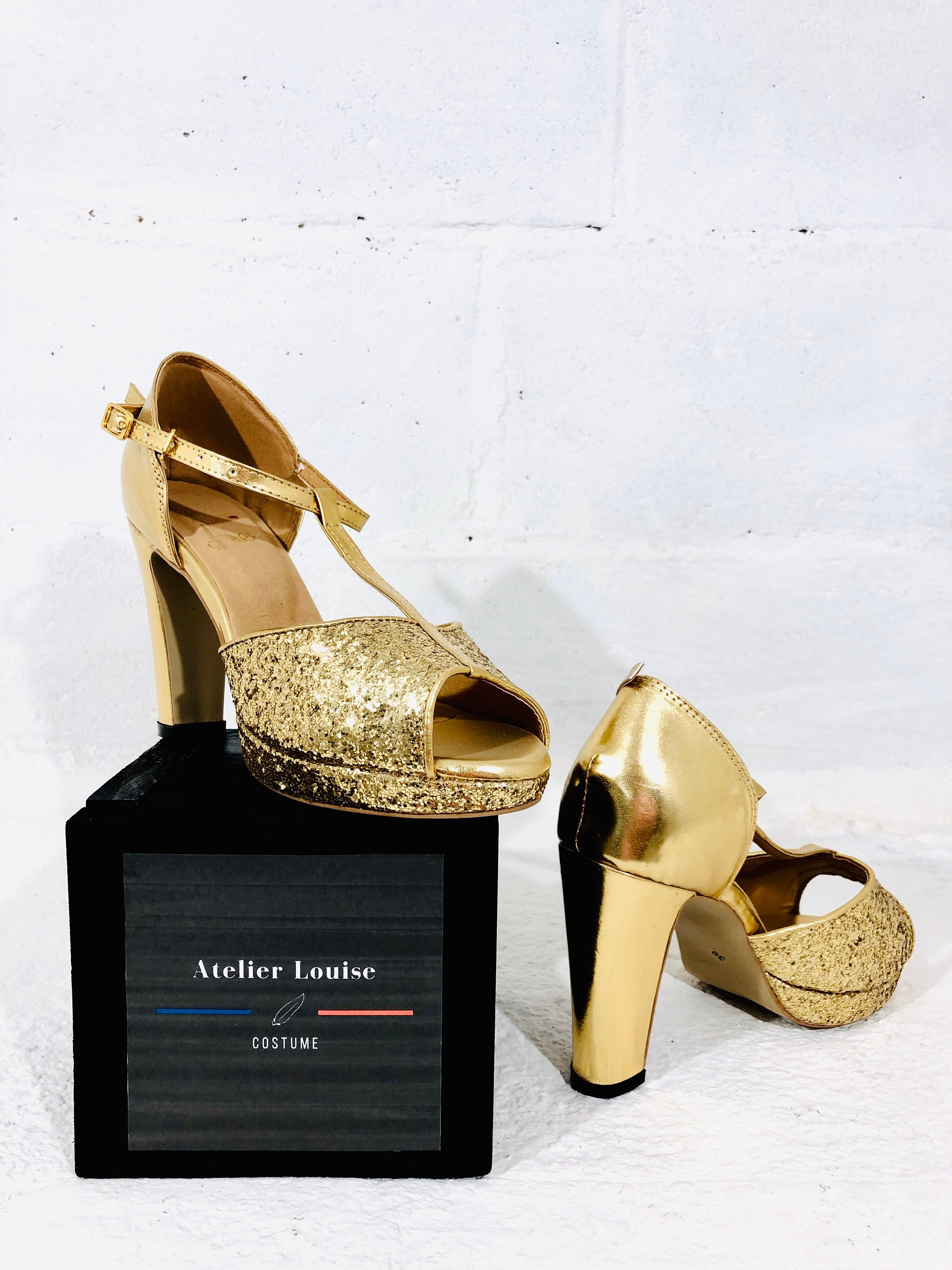 Samba Platform Shoes Gold Light Professional Show Samba Shoes Gold ...