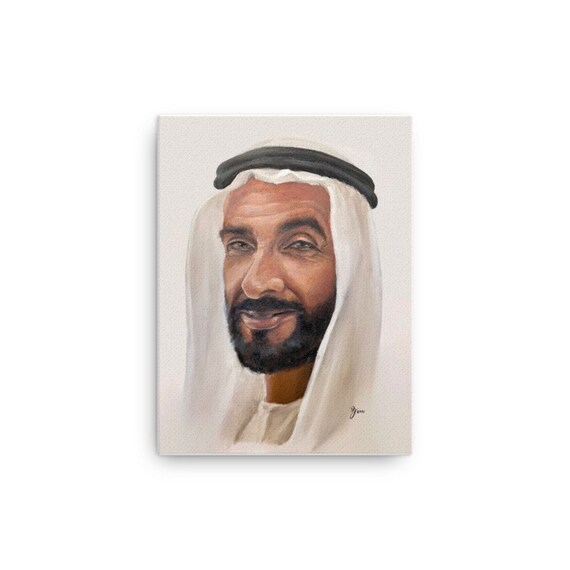 Sheikh Zayed portrait Canvas | Etsy