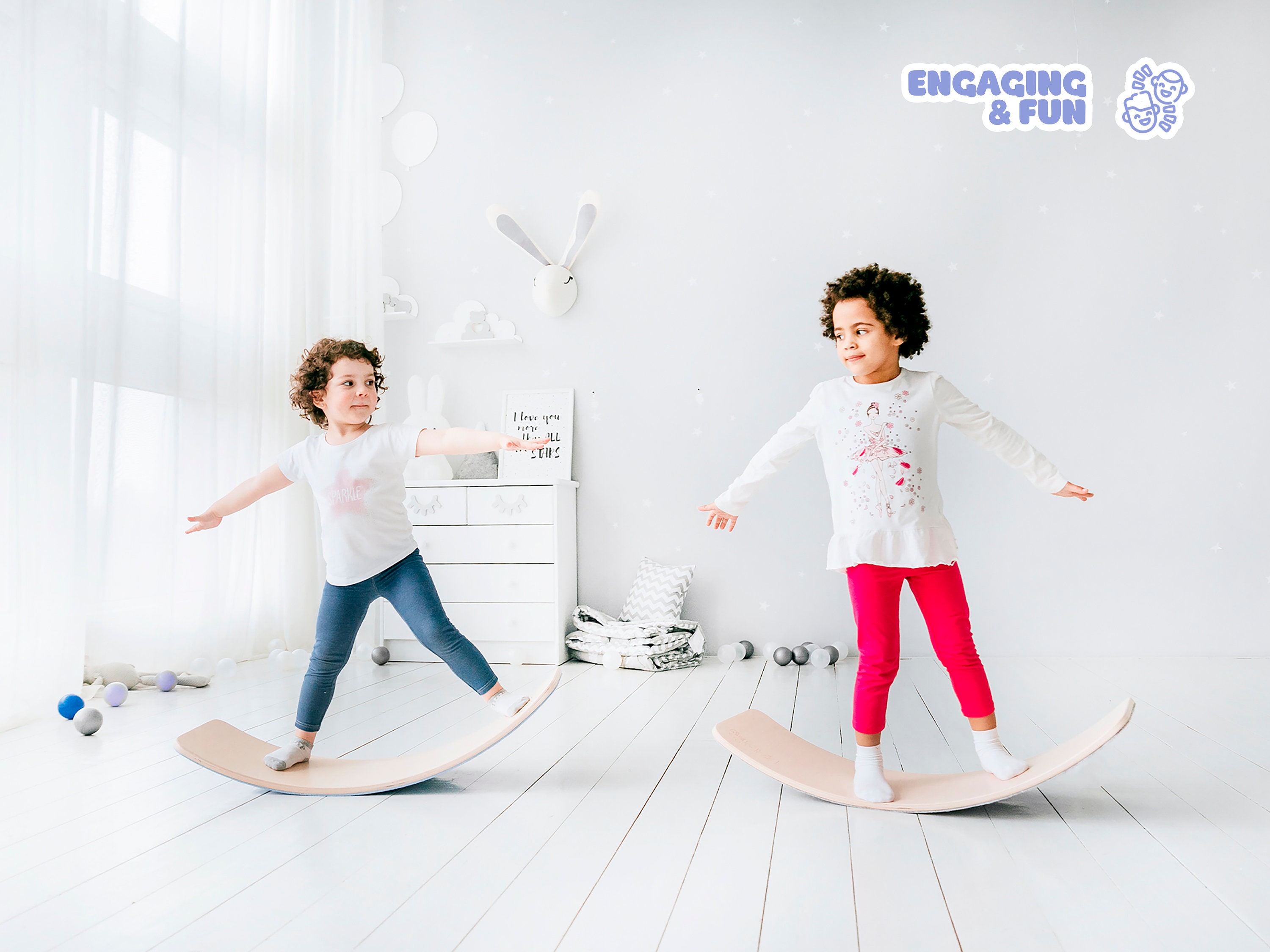 Wooden Wobble Balance Board for Toddler Kids and Adults - Etsy