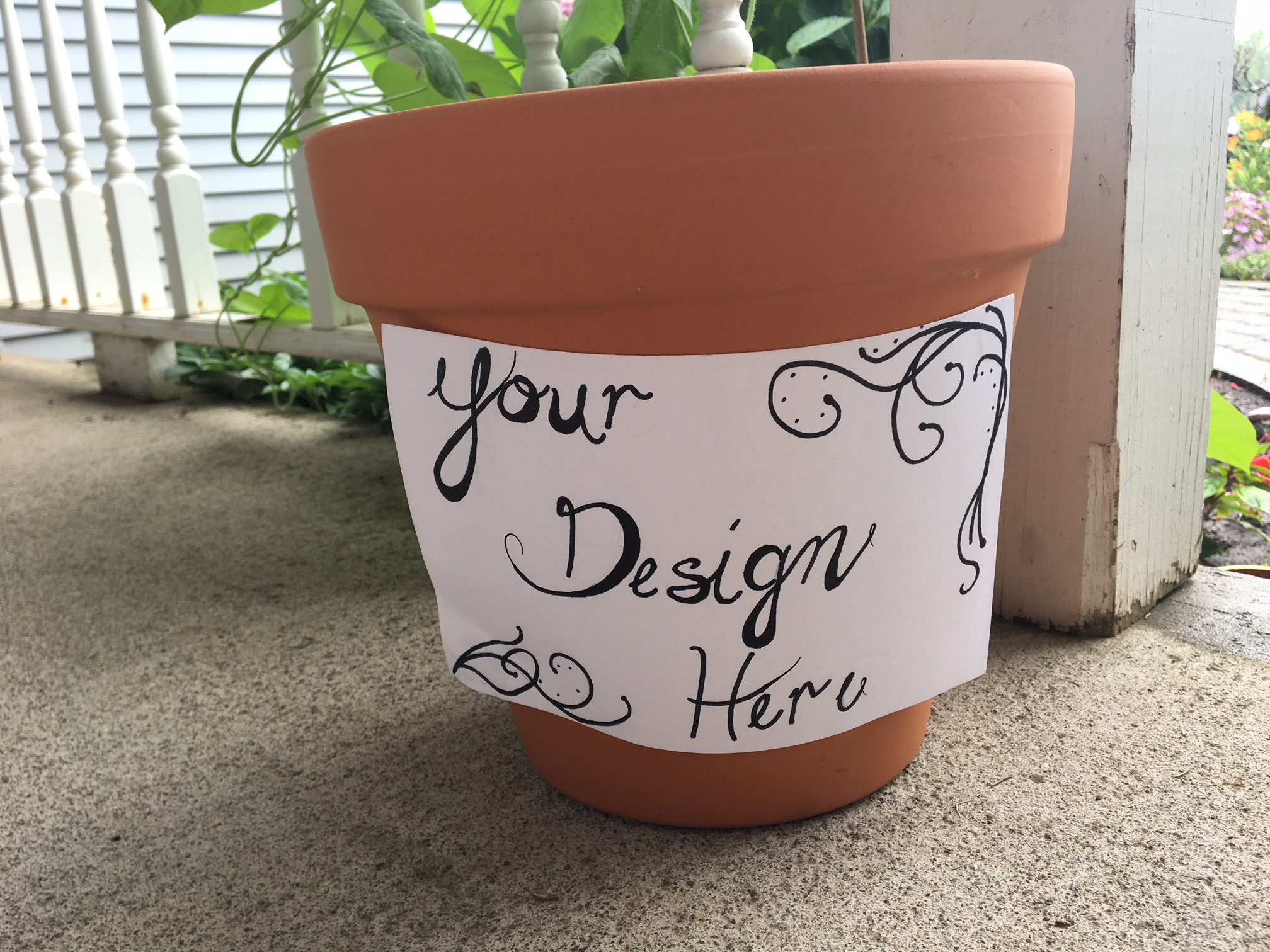Custom Order Hand Painted Clay Flower Pot - Etsy