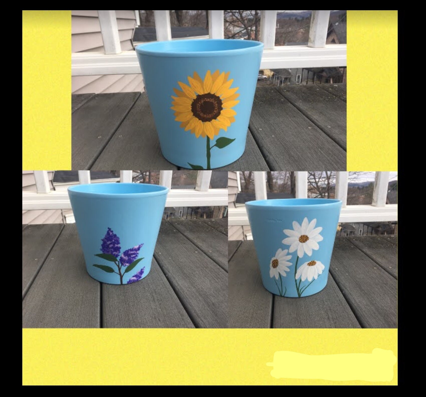Custom Order Hand Painted Clay Flower Pot - Etsy