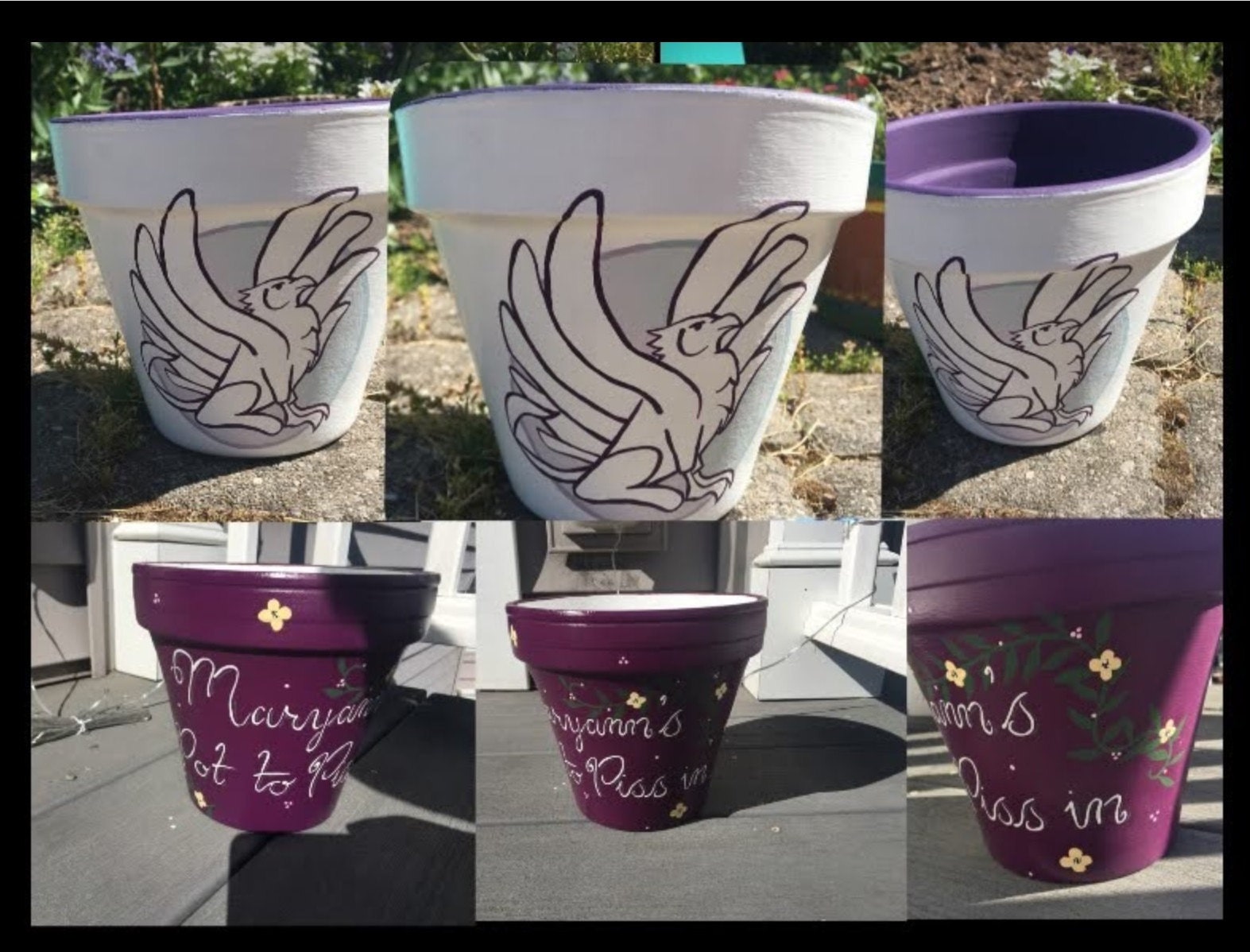 Custom Order Hand Painted Clay Flower Pot - Etsy