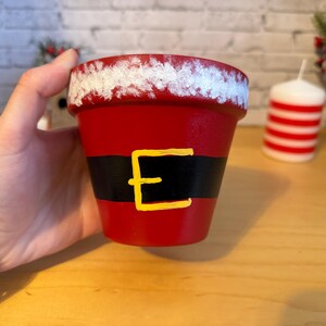 4.5” Hand-painted Flower Pot - Santa Claus Planter - Etsy