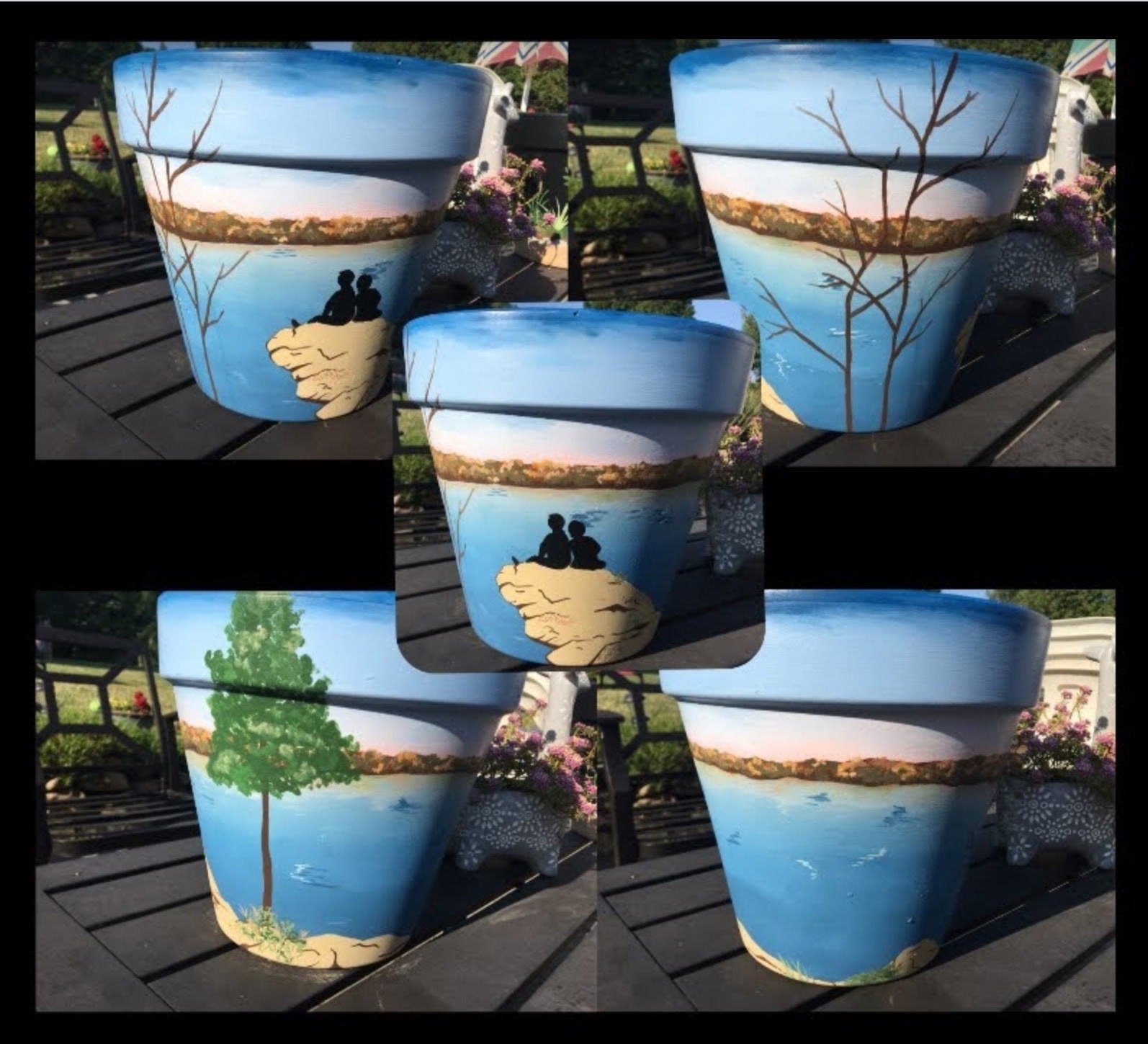 Custom Order Hand Painted Clay Flower Pot - Etsy