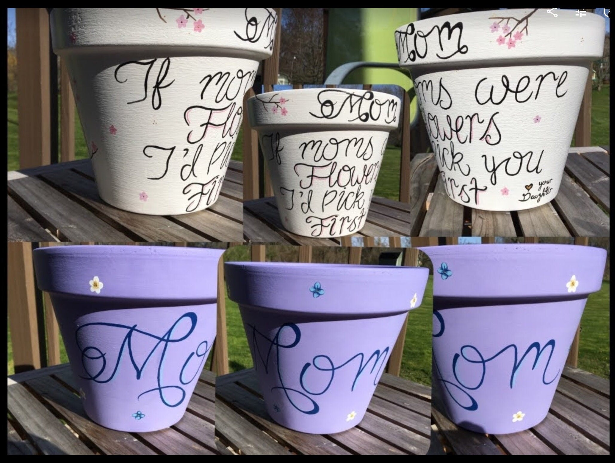 Custom Order Hand Painted Clay Flower Pot - Etsy