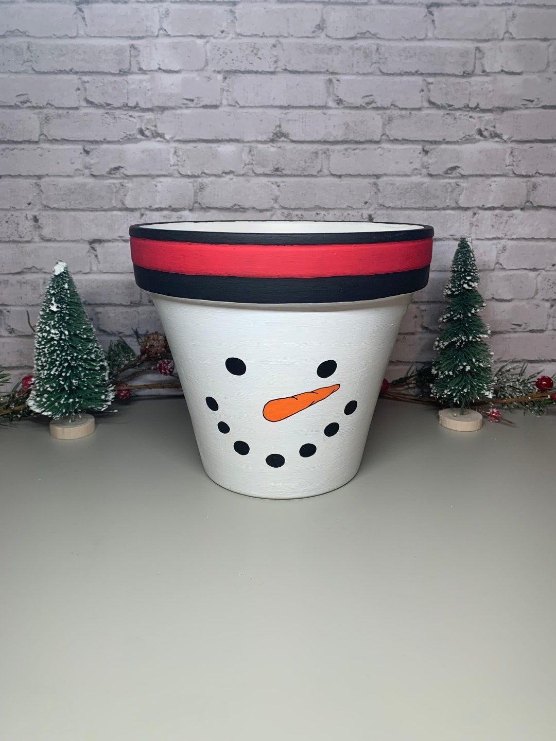 8 Hand-painted Flower Pot Snowman Planter - Etsy
