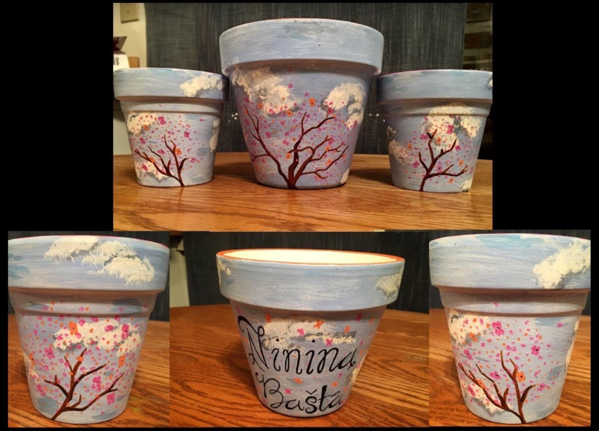 Custom Order Hand Painted Clay Flower Pot - Etsy