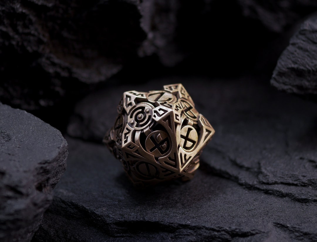 Atlantean Metal D20 Dice: 3D Printed RPG Dice - Etsy
