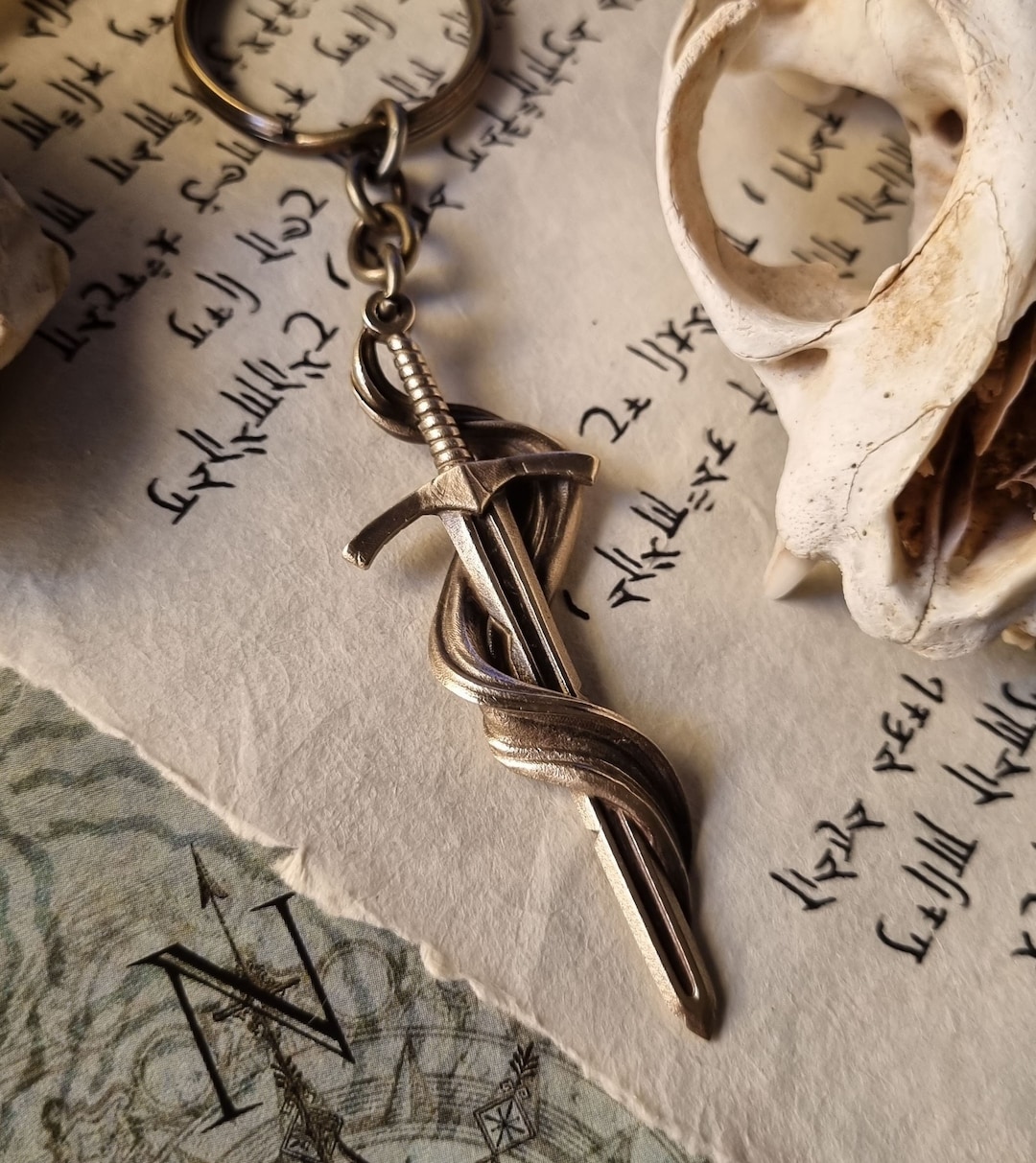 Ember Dice Emblem Key Chain - Sword Key Chain - Fantasy Key Chain - Etsy