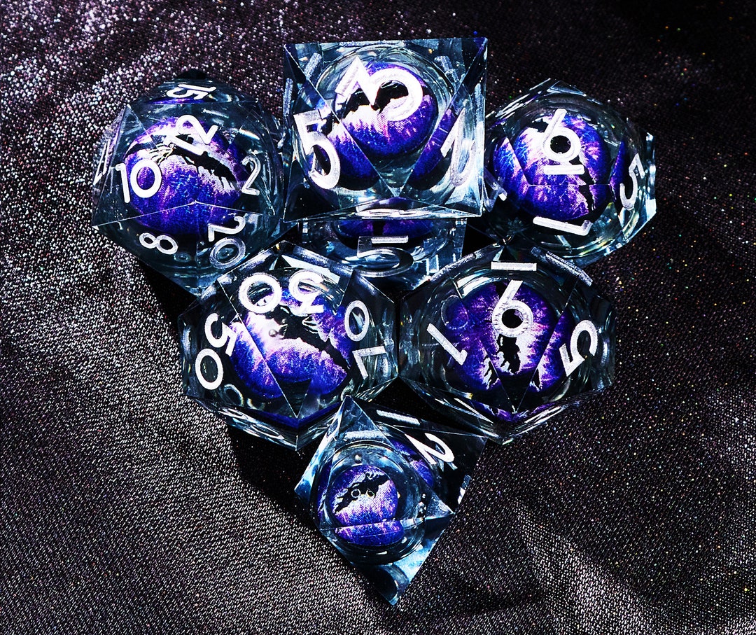 Liquid Core Dragon Eye DND Dice Set for Role Playing Games , Liquid ...
