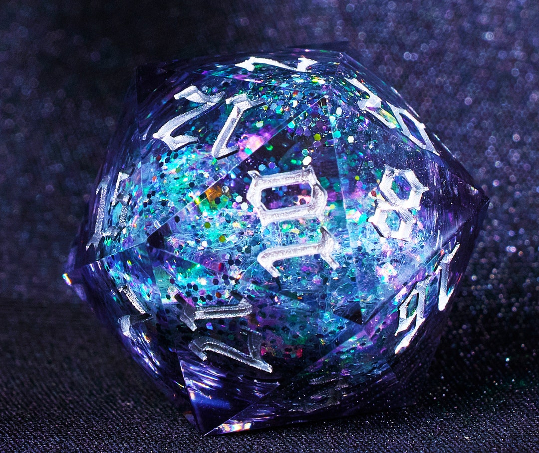 Starry Sky Liquid Core Dnd Dice Set for Role Playing Games, Liquid Core ...