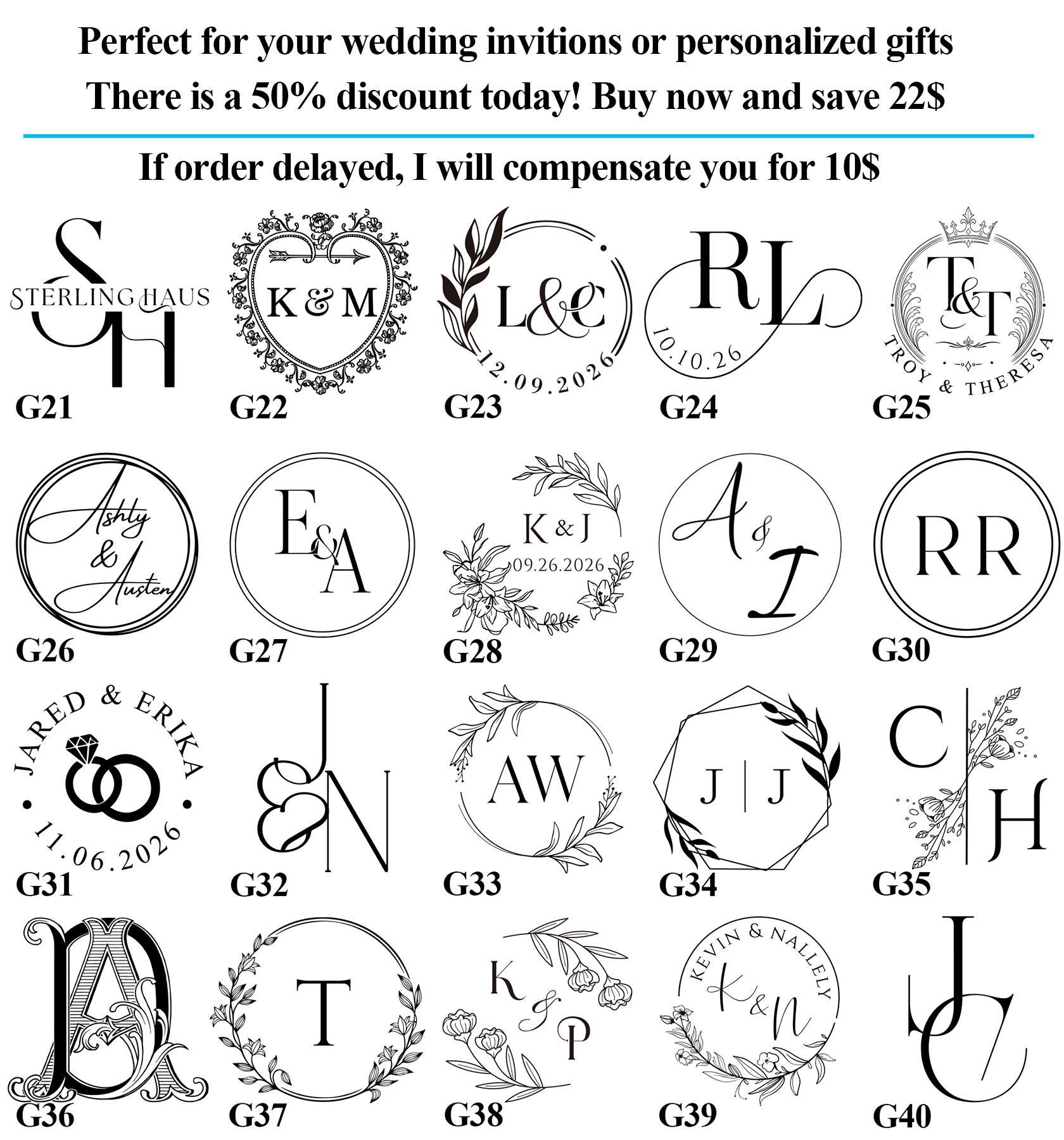 Custom Monogram Wedding Embosser Stamp - Personalized Monogram Wedding ...