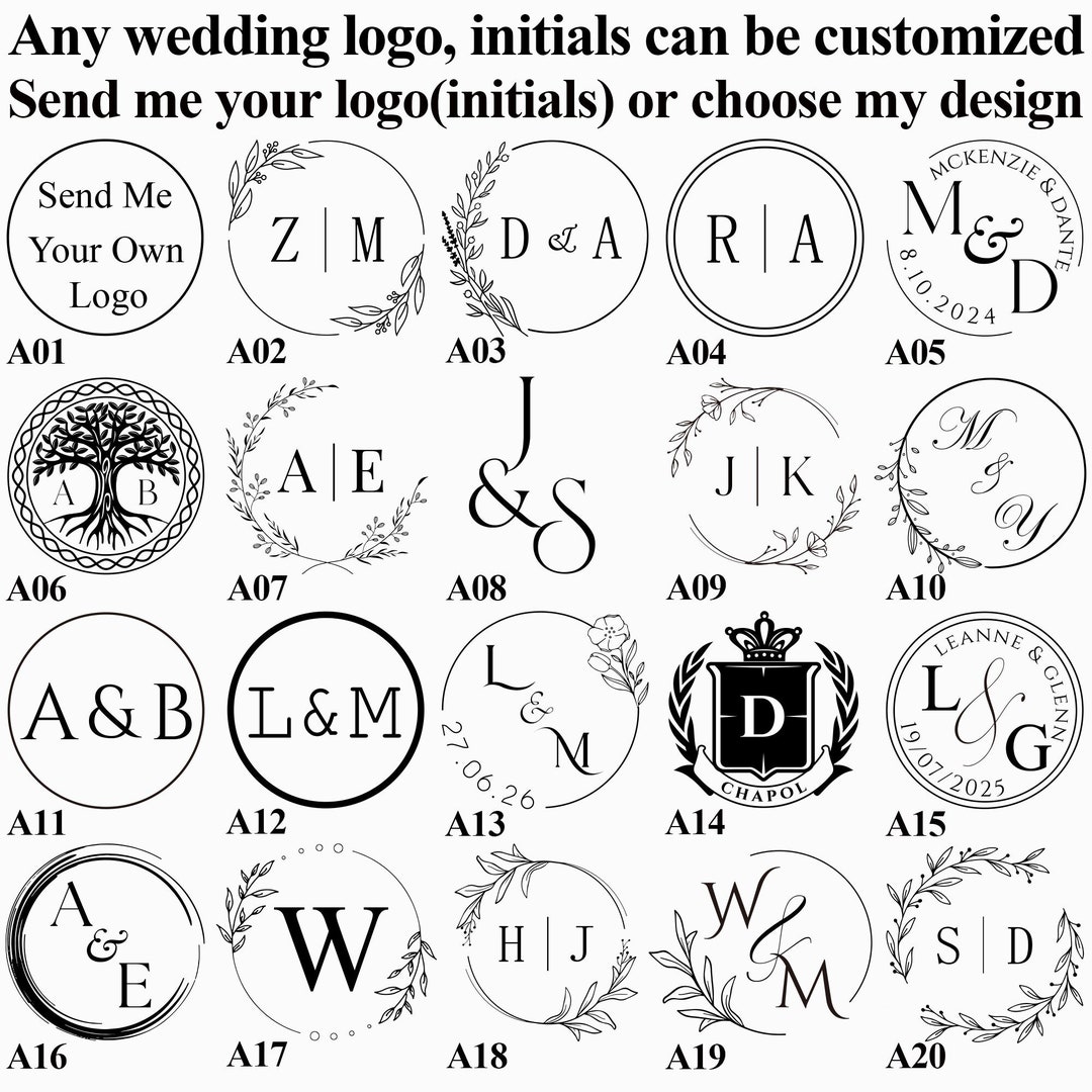 Custom Wedding Initials Wax Seal Stamp Personalized Wedding Invitation ...
