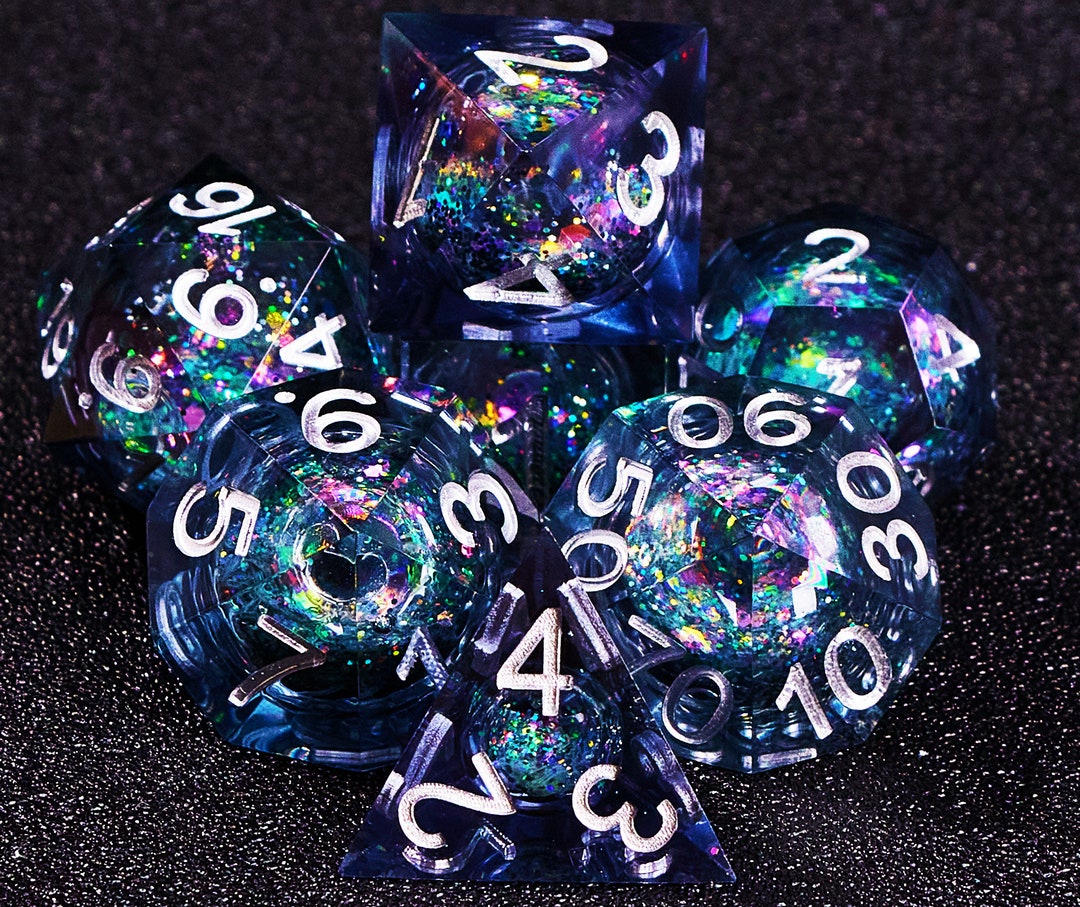 Glittering Liquid Core dnd dice set for role playing games, Liquid Core ...