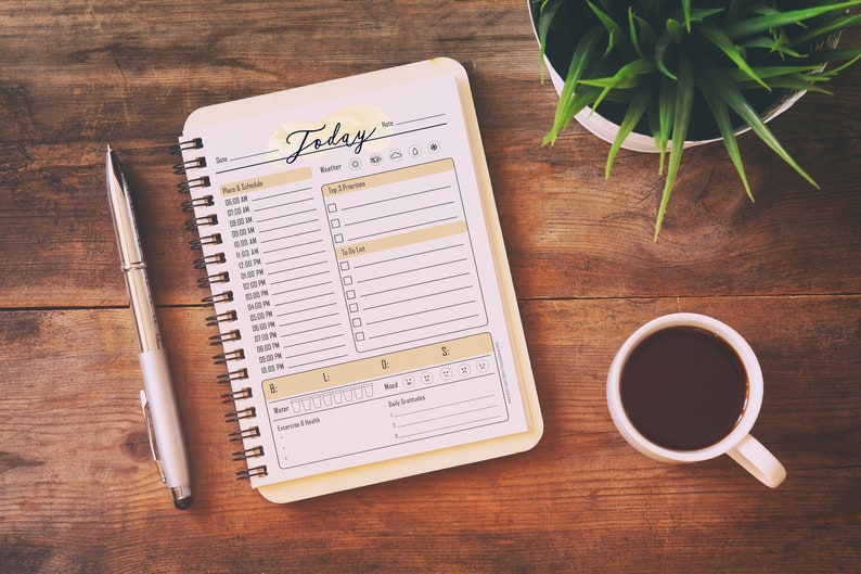 Printable Daily Planner Instant Download Day Planner With Etsy Printable Daily Planner Instant Download Day Planner With Etsy