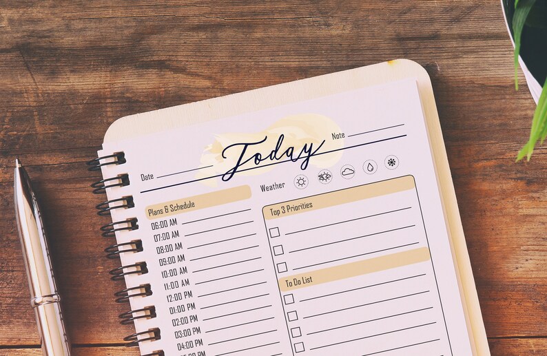 Printable Daily Planner Instant Download Day Planner With Etsy Printable Daily Planner Instant Download Day Planner With Etsy