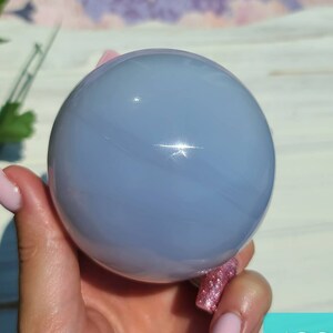 Blue Chalcedony Sphere, Choose Size, Small to Large Deep Blue Crystal ...