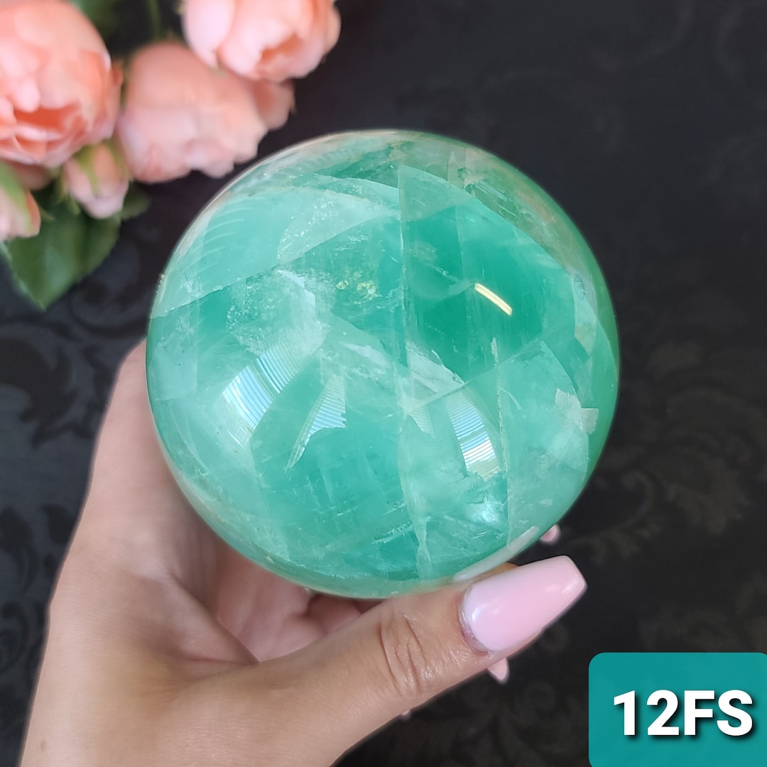 Large Green Fluorite Sphere, Choose Your Big Crystal Ball With Stand ...