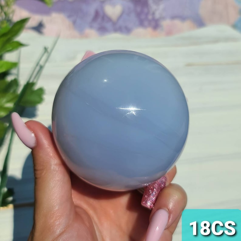 Blue Chalcedony Sphere, Choose Size, Small to Large Deep Blue Crystal ...
