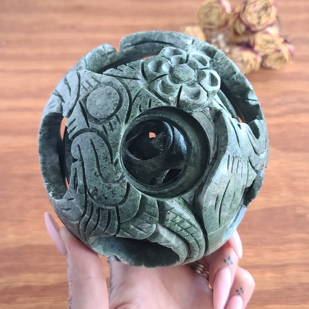 Serpentine Layered Puzzle Sphere, Large Gemstone Ball, Choose Your Size ...