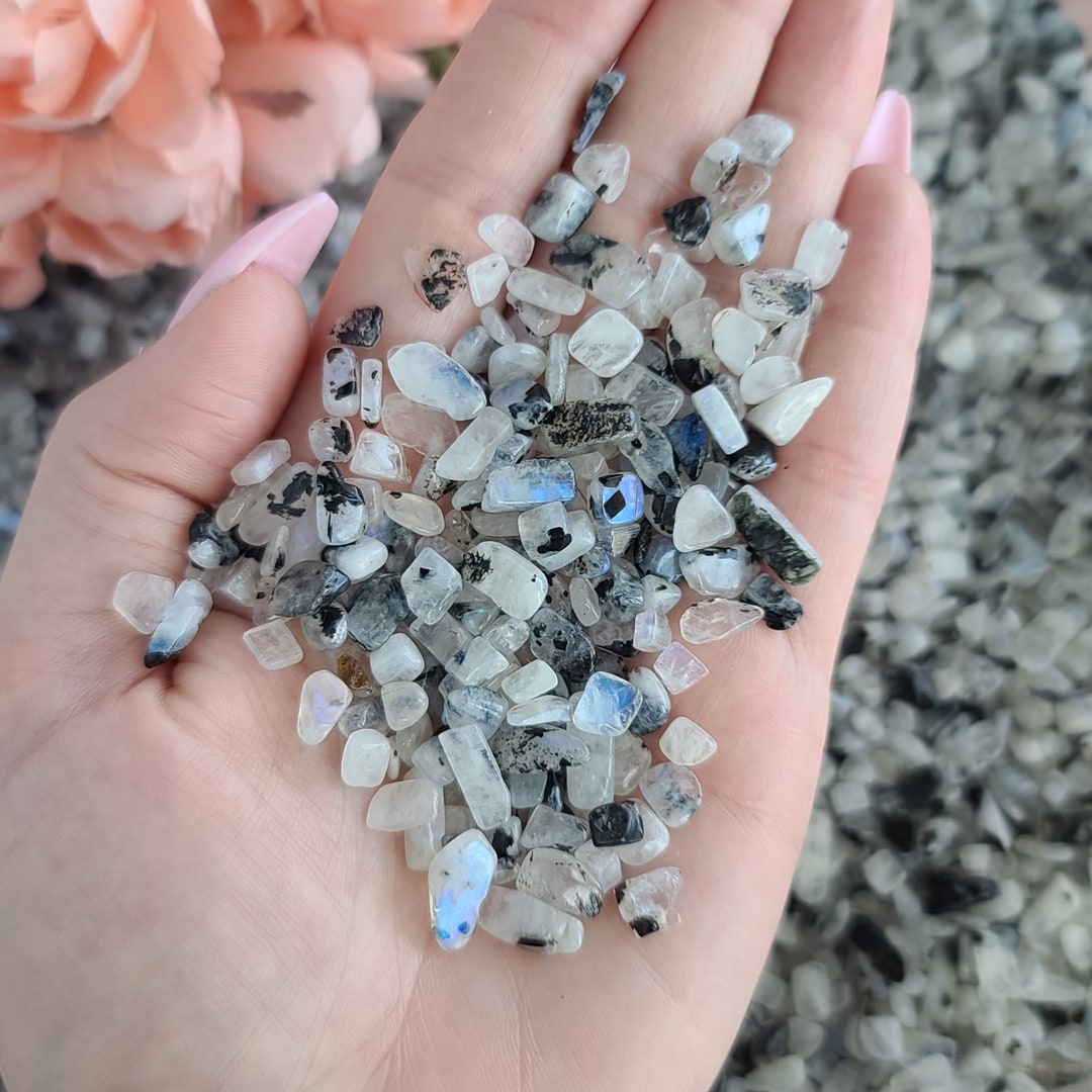Small Tumbled Rainbow Moonstone Crystal Chips, Bulk Lots of 4-10 Mm ...