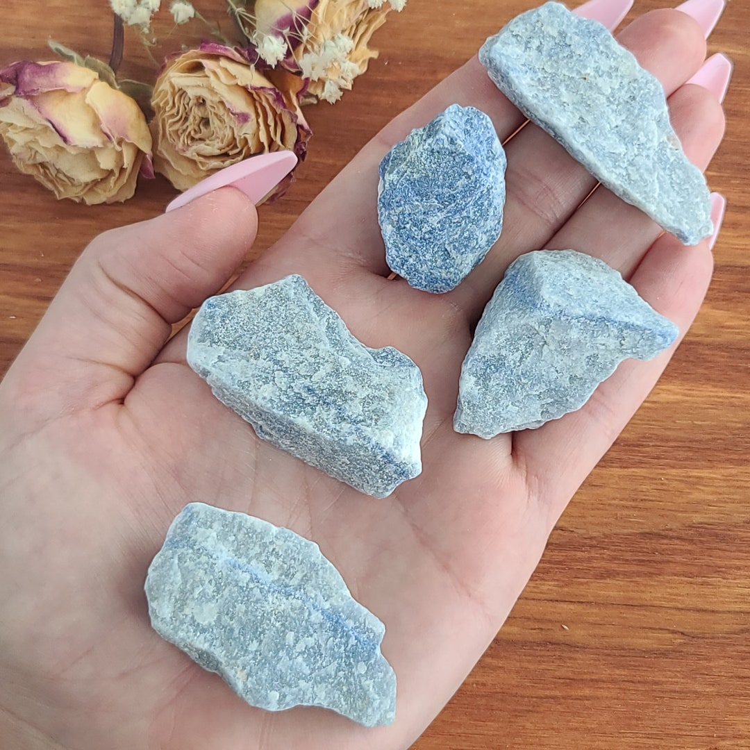 Rough Blue Quartz Chunks, Choose Bag Size, Raw Crystal Chunks for Decor ...