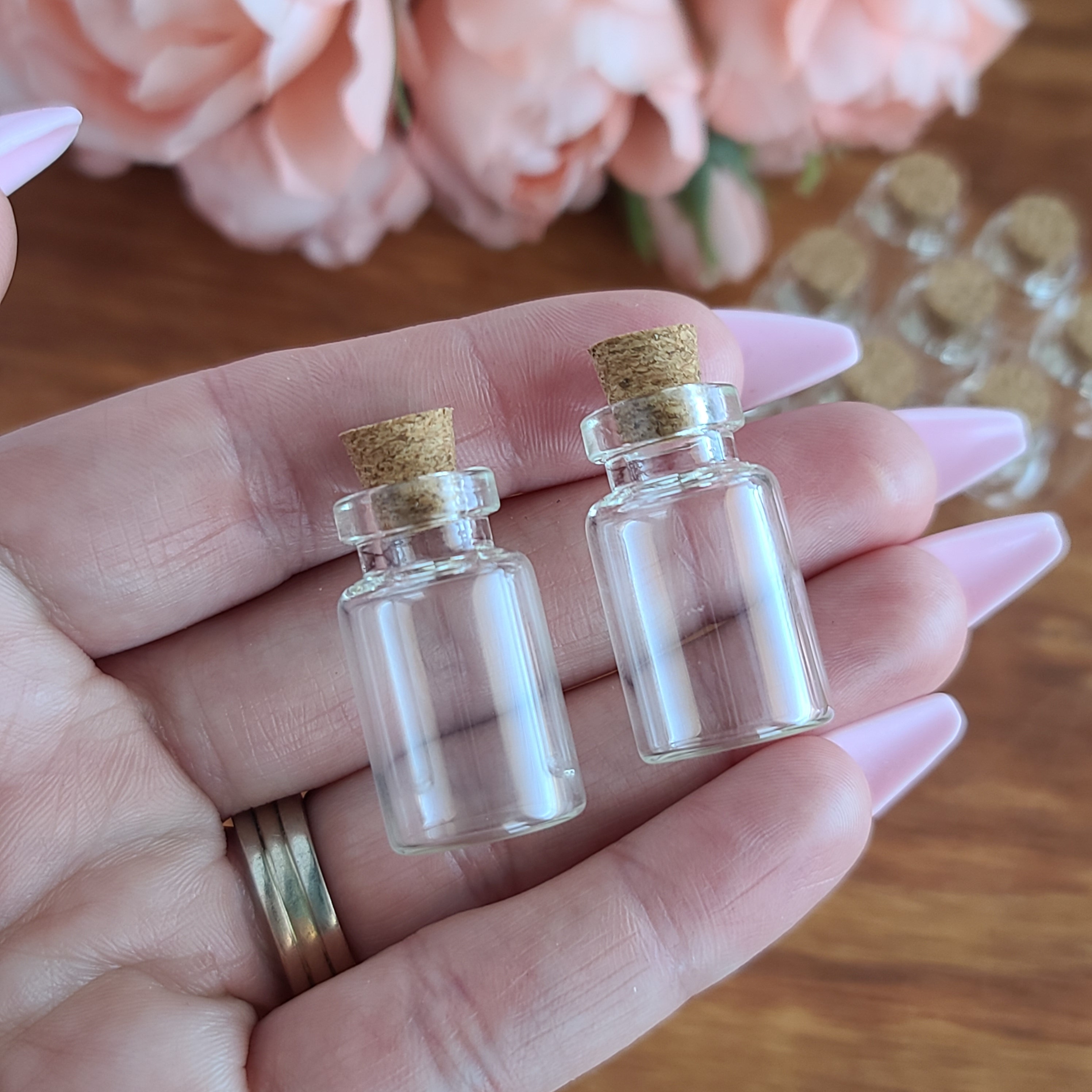 Tiny Glass Bottles Choose Quantity 28 x 16 mm Mini Jars with | Etsy