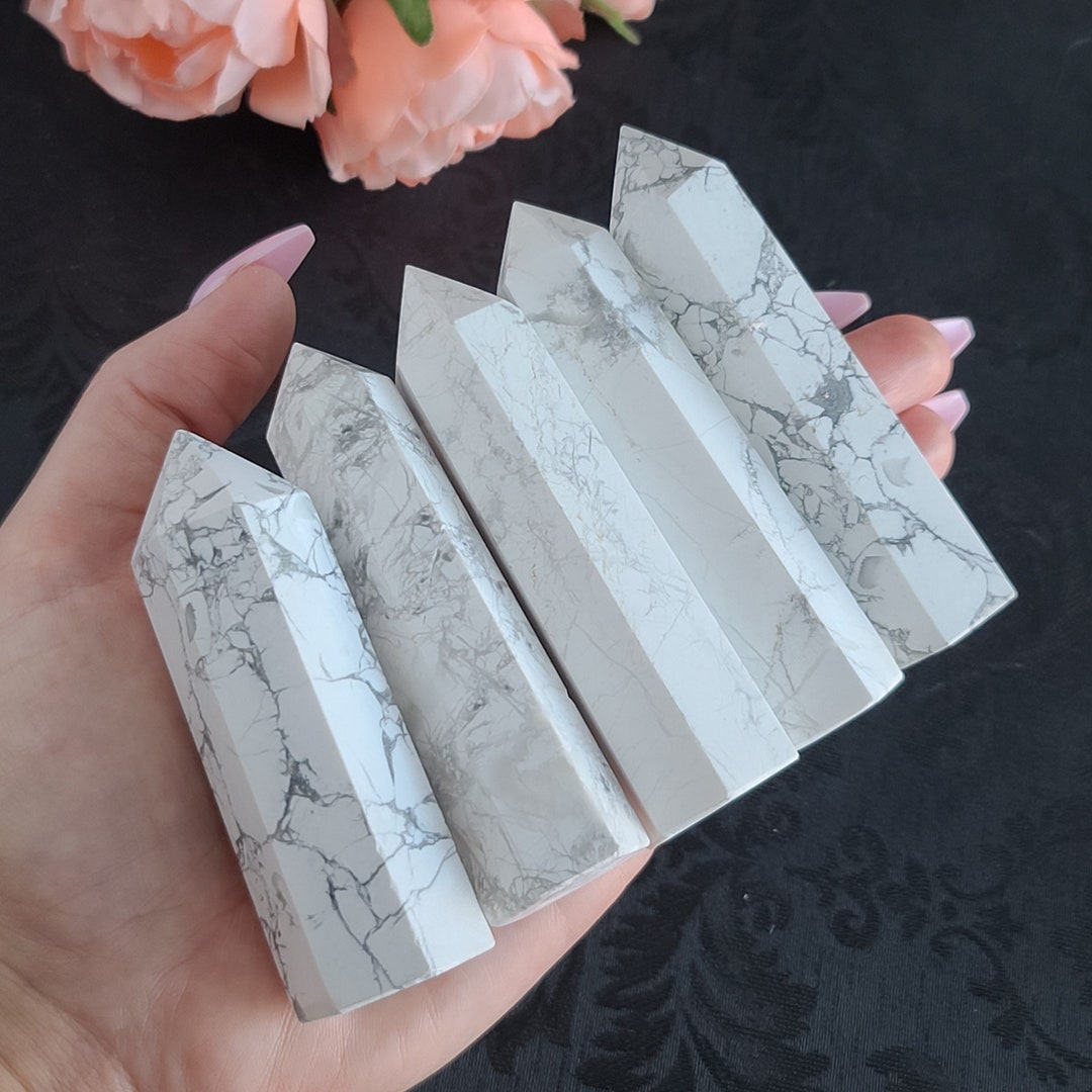 3"-4" Howlite Towers, Bulk Crystal Wands for Crystal Grids or ...
