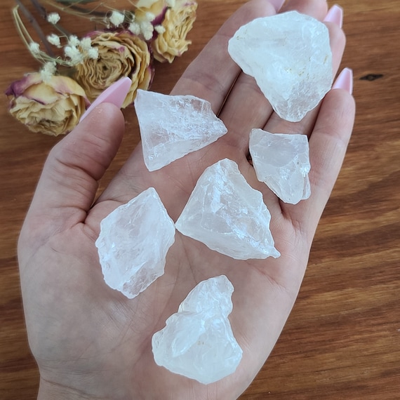 Rough White Quartz Chunks Raw Girasol Crystal Stones for | Etsy