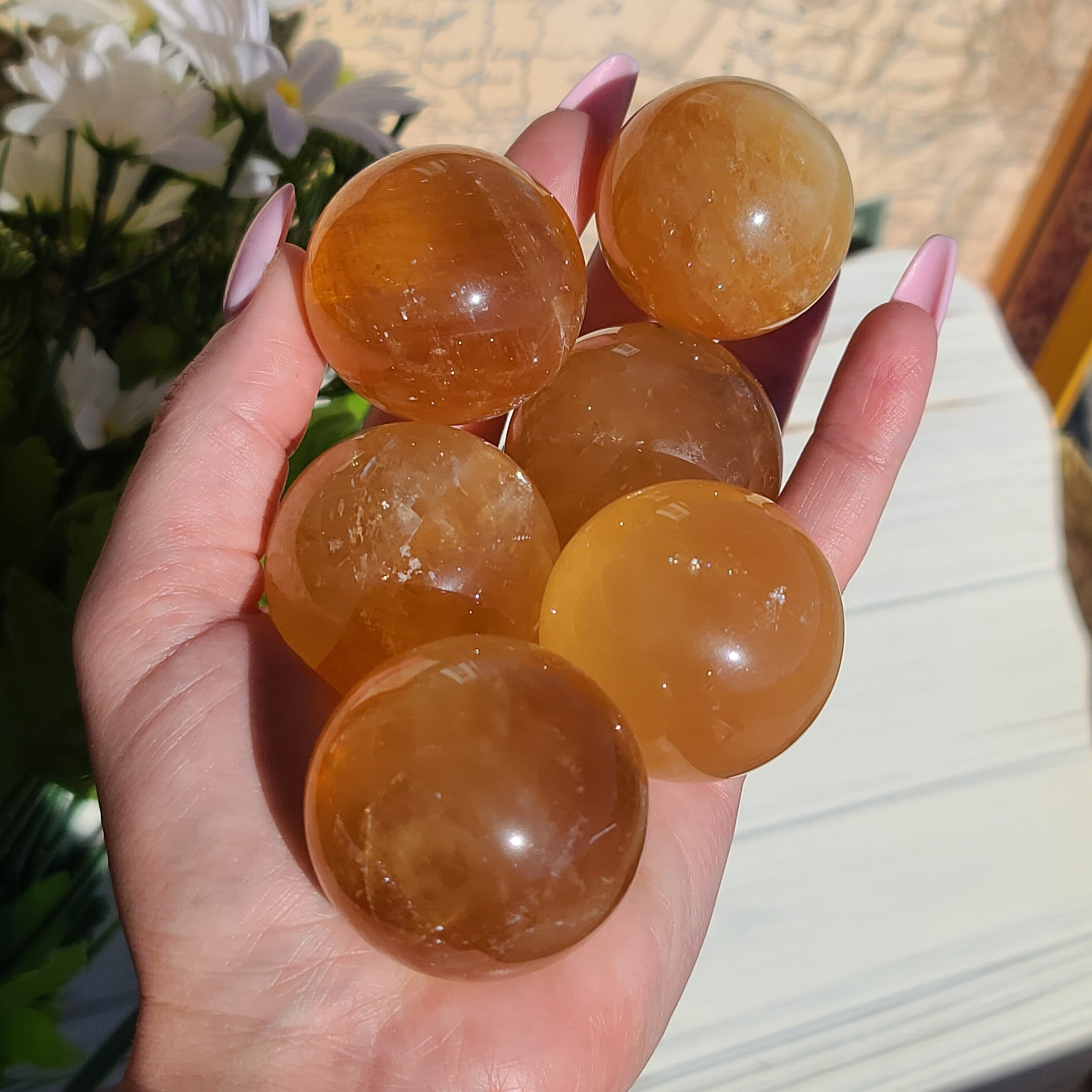 Honey Calcite Sphere Crystal Ball Small Calcite Sphere | Etsy