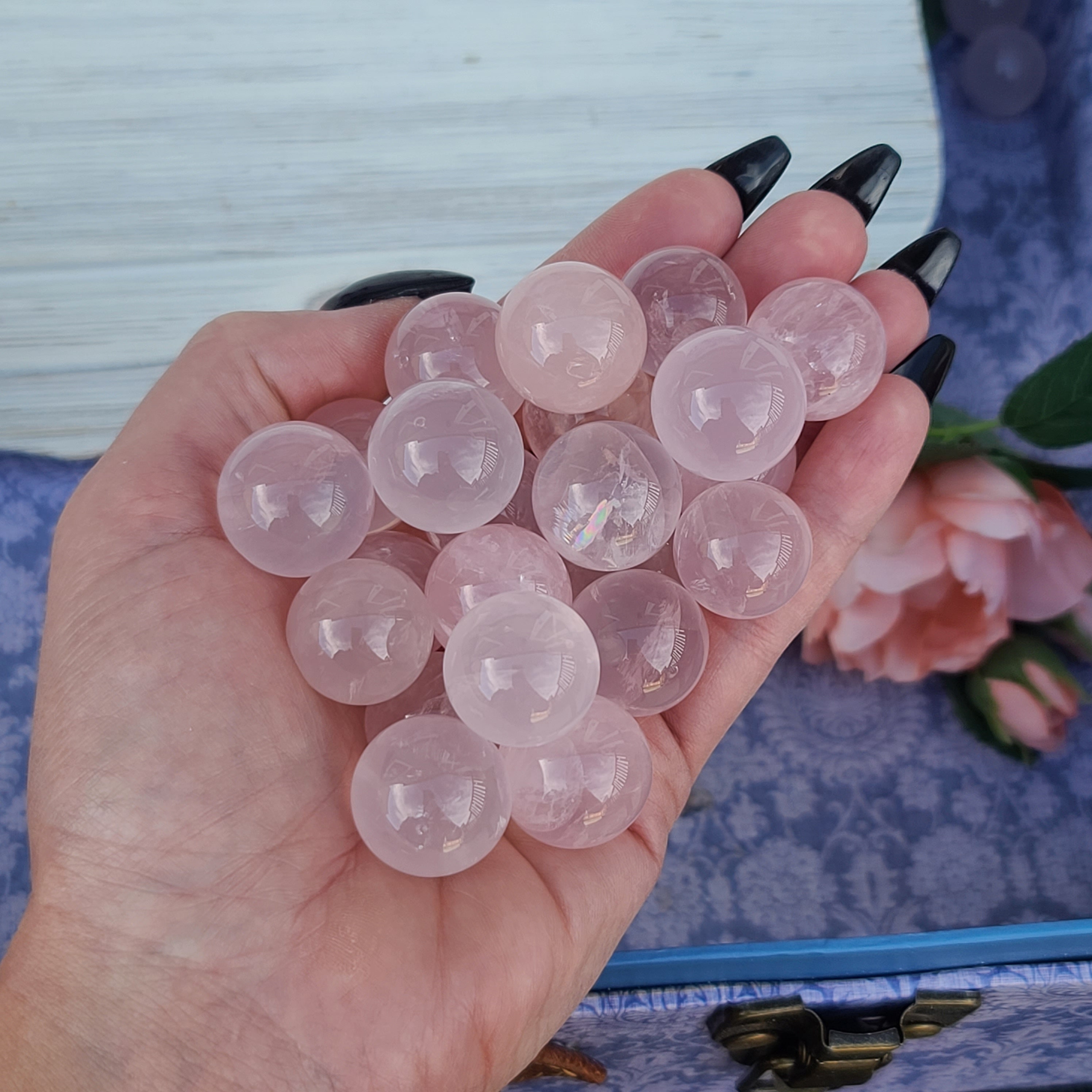 Rose Quartz Sphere Choose Quantity Small Pink Crystal Ball - Etsy