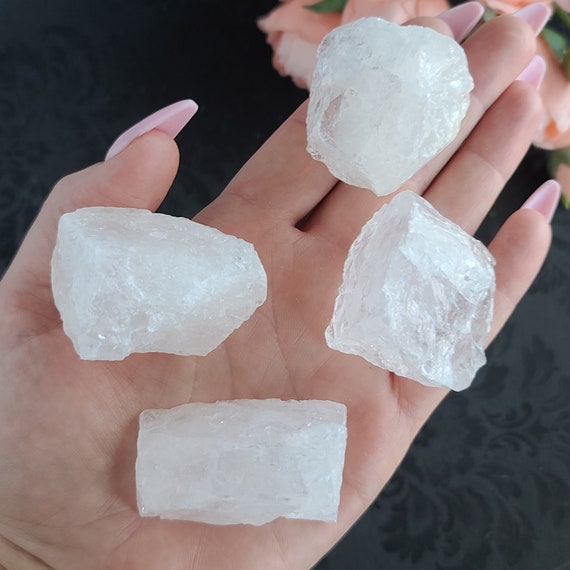 Rough White Quartz Chunks Raw Girasol Crystal Stones for | Etsy