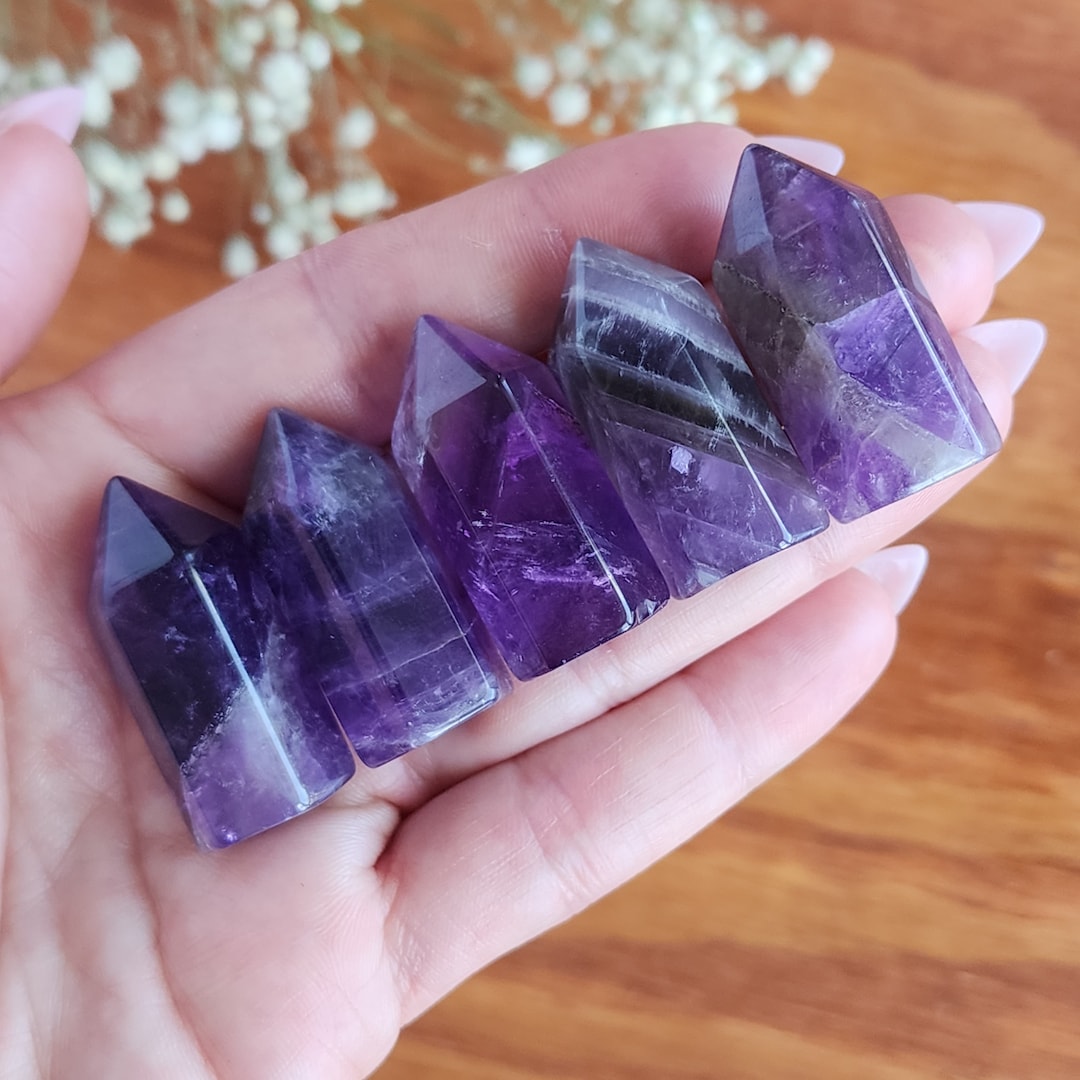 Mini 1.2" Amethyst Crystal Tower, Bulk Lots of Short and Chubby Points ...