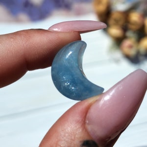 Mini Aquamarine Crystal Moons, Choose Quantity, Perfect for Jewelry ...