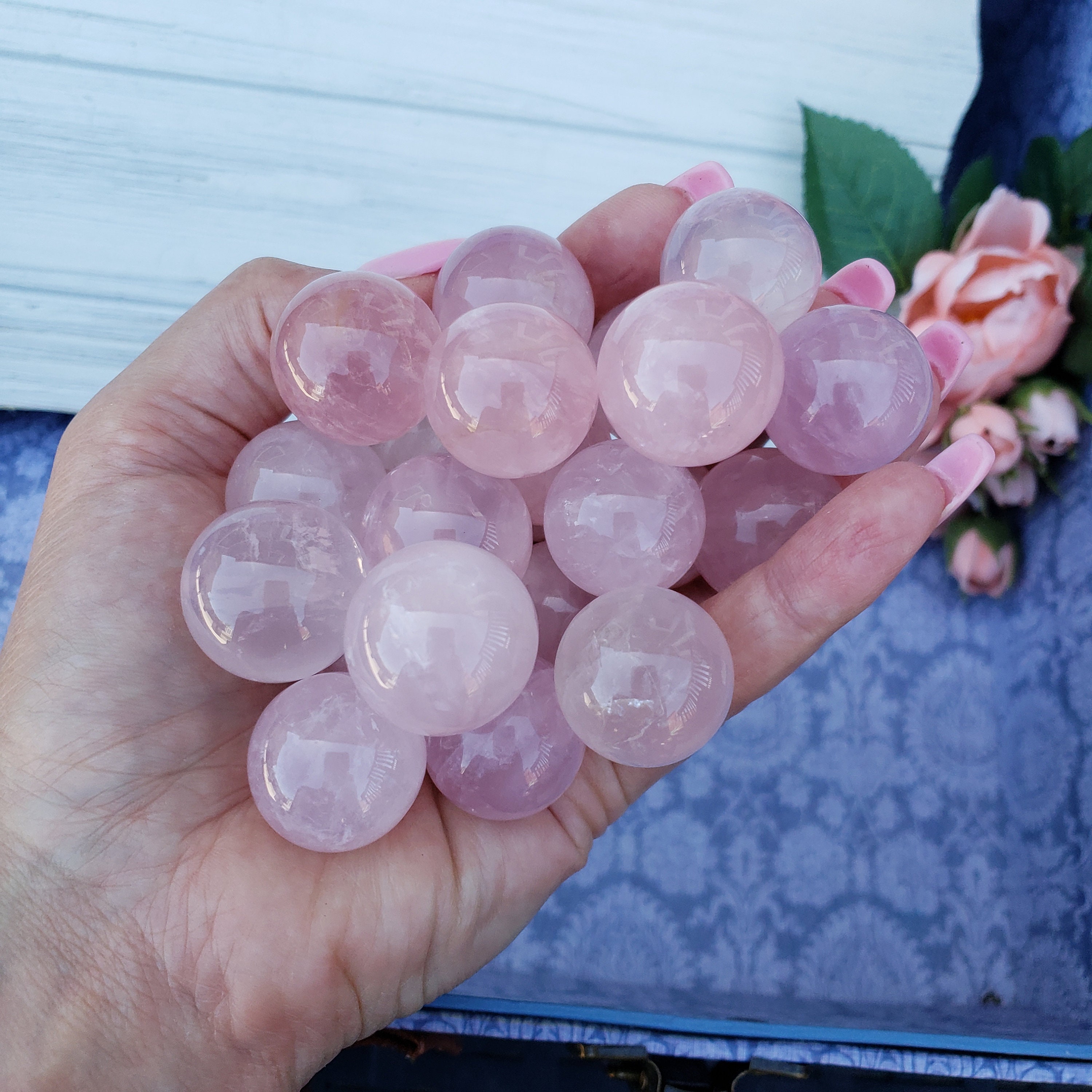 Rose Quartz Sphere Choose Quantity Small Pink Crystal Ball - Etsy