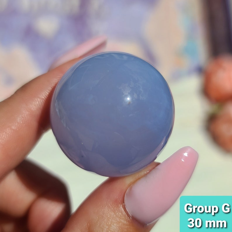 Blue Chalcedony Sphere, Choose Size, Small to Large Deep Blue Crystal ...