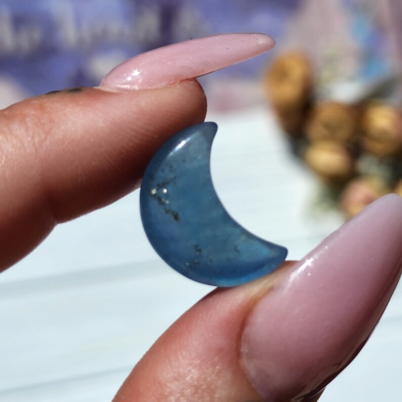 Mini Aquamarine Crystal Moons Choose Quantity Perfect for - Etsy