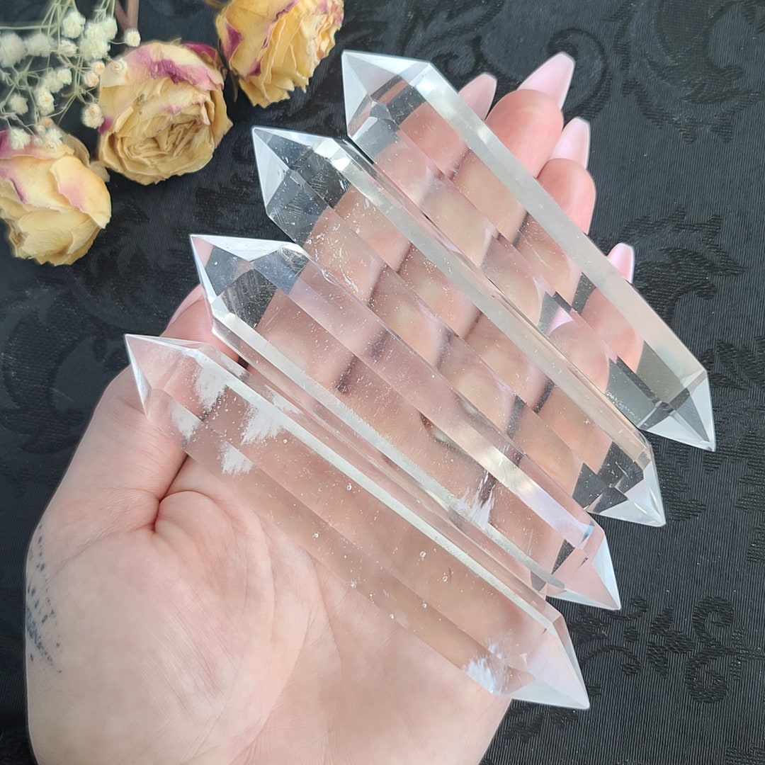 Clear Smelt Quartz Double Terminated Crystal (GLASS) Wands, Choose ...
