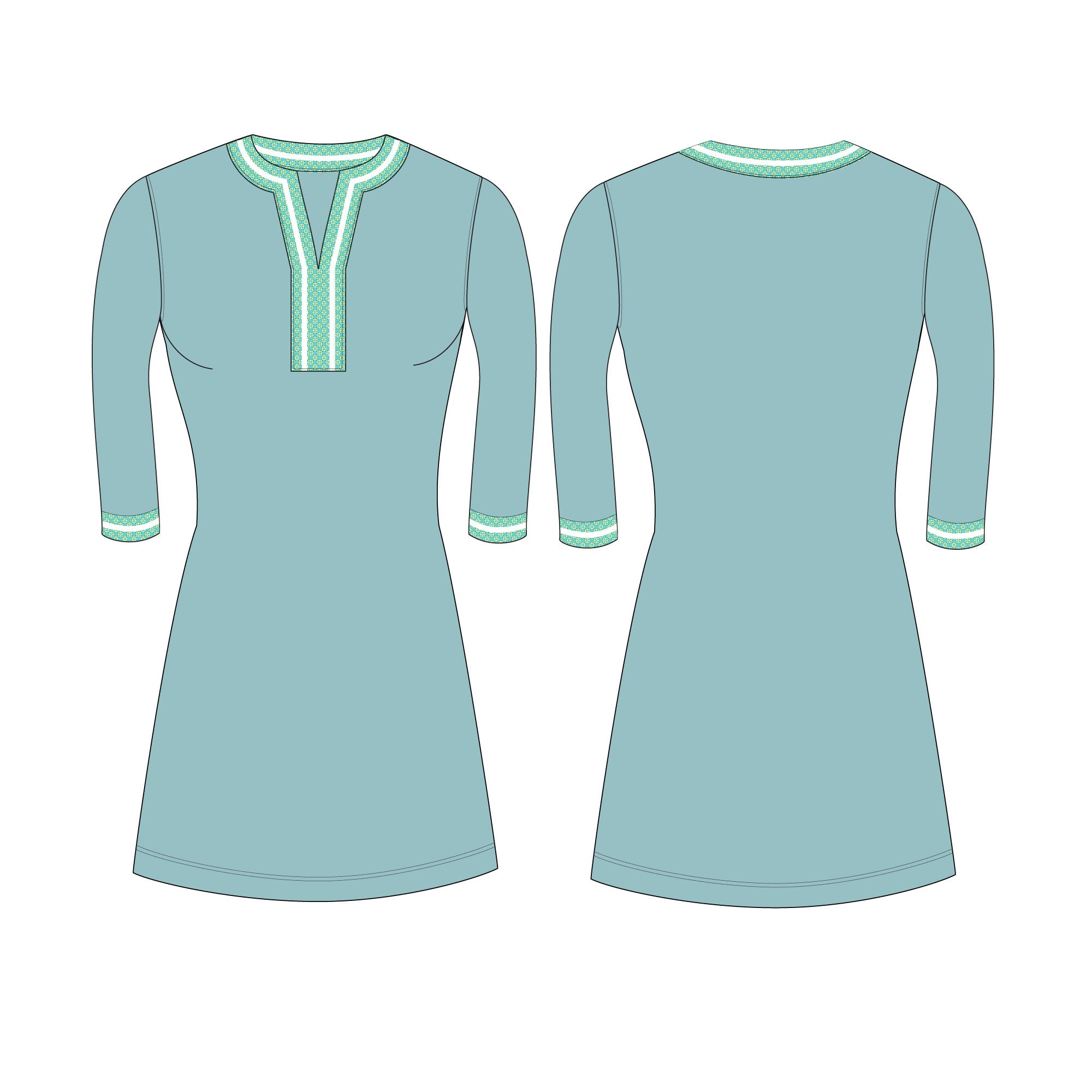 Tunic Dress Fashion Flat Vector File - Etsy