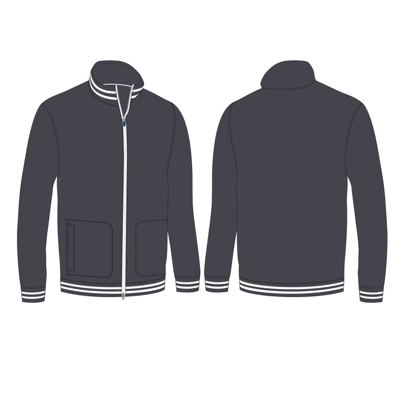 Track Jacket Fashion Flat Vector File - Etsy