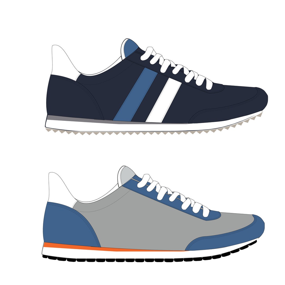 Trainer Shoe Fashion Flat Vector File - Etsy
