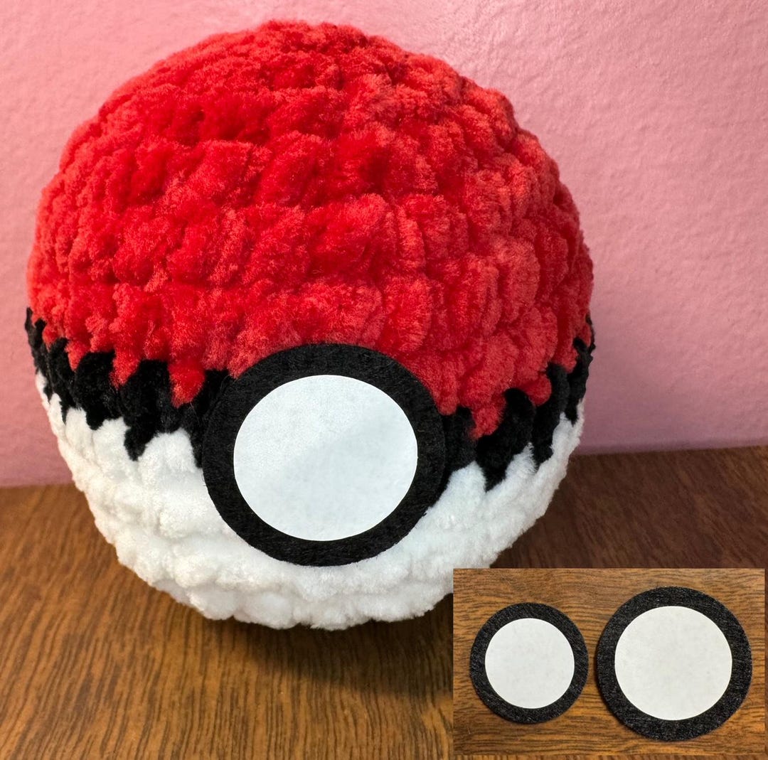Pokeball Felt Buttons: Amigurumi Craft Supplies - Etsy