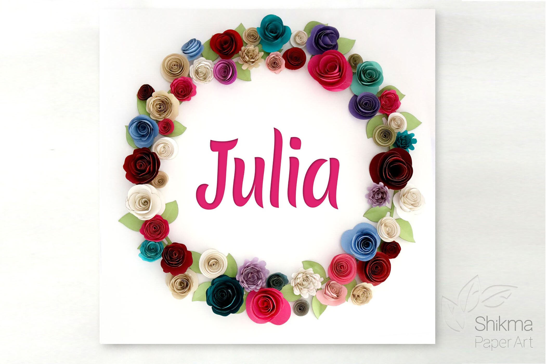 Paper Flower Art Name Sign 3D Paper Flower Nursery Wall Decor | Etsy