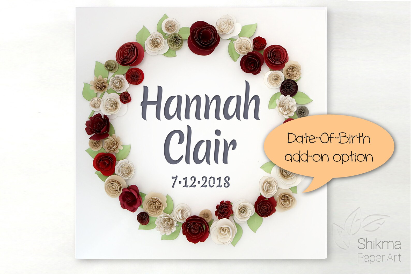 3D Paper Flower Name Sign for Girl Personalized Art New Baby - Etsy