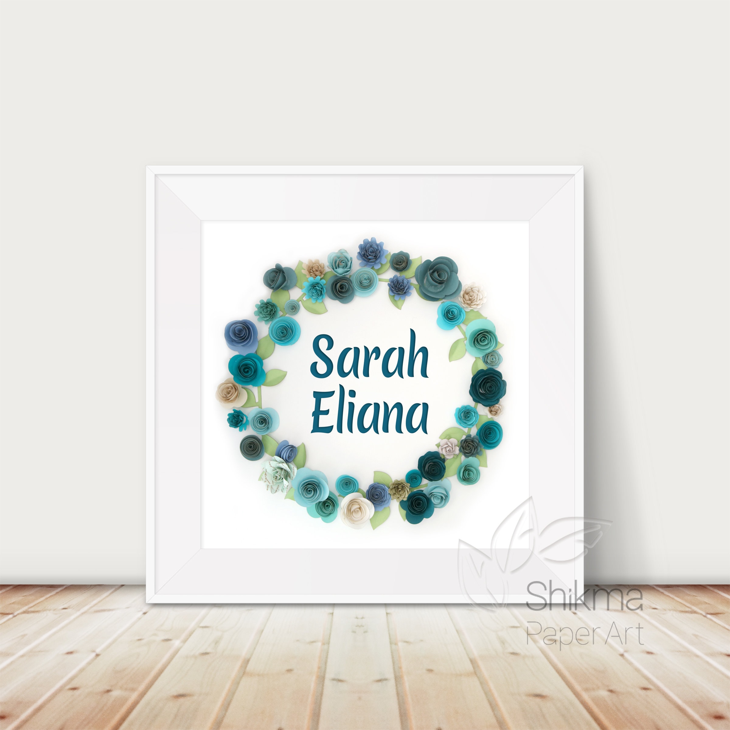 Flower Art Name Sign New Baby Girl Nursery Decor 3D Paper Flower Wall ...