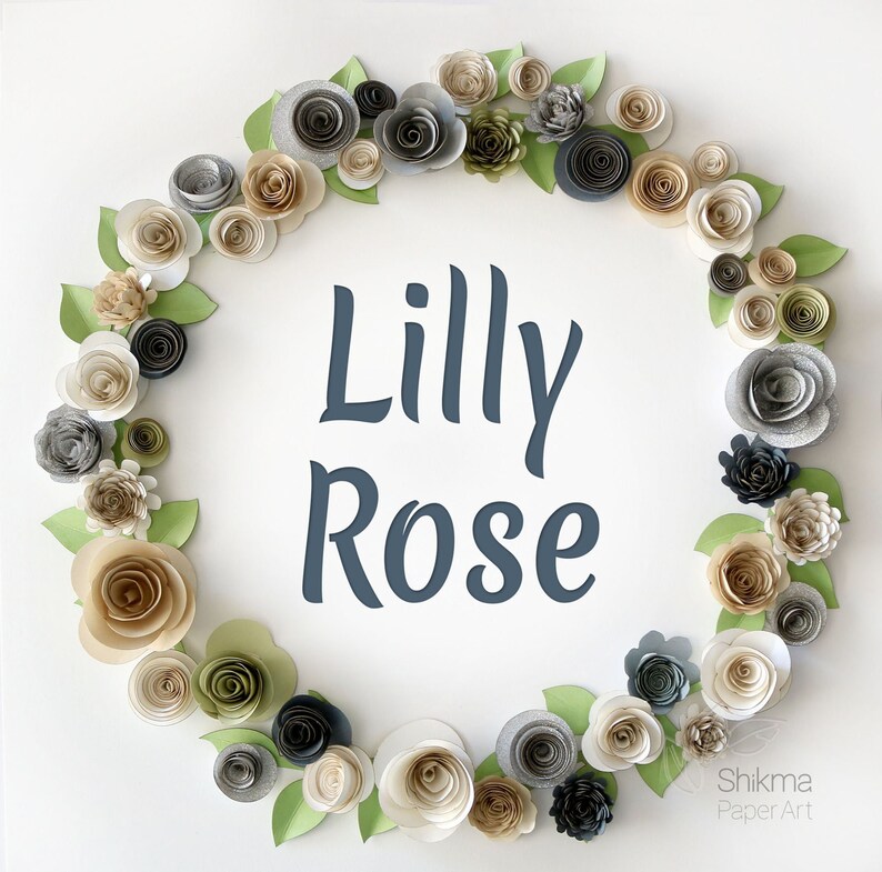 3D Paper Flower Name Sign for Girl Personalized Art New Baby | Etsy
